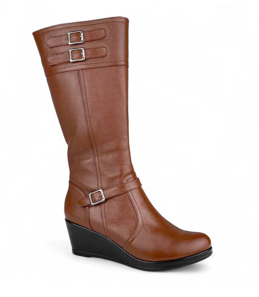 Botas de Cuero Samantha caramelo - Calzados Joyce Vania